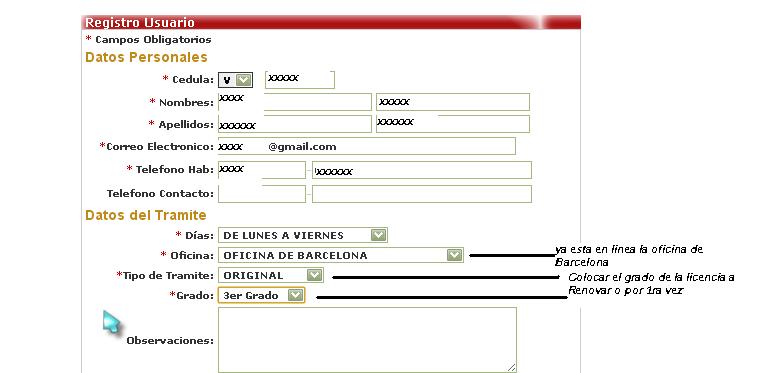Servicios INTT Barcelona: Solicitud de citas para Tramites en I.N.T.T.
