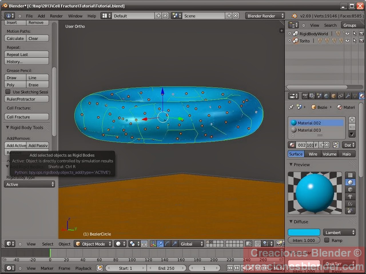 Creaciones Blender: Uso del Addon Cell Fracture en Blender 2.69 para ...