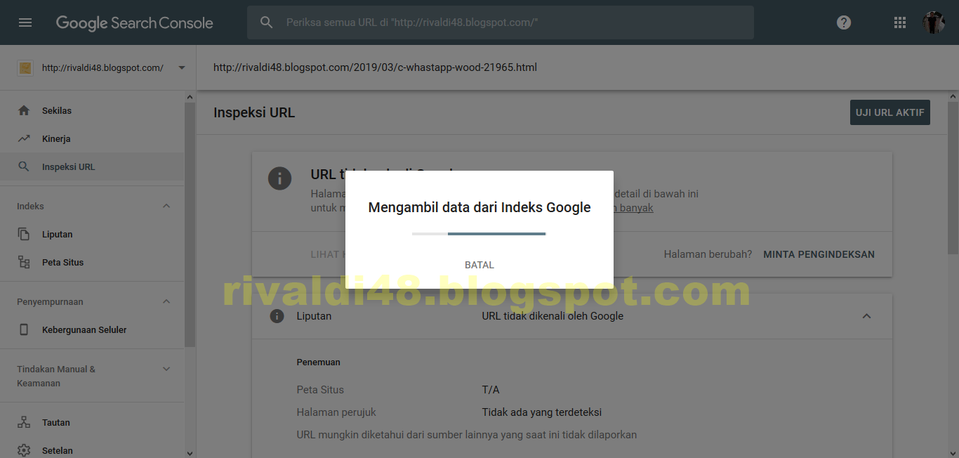 Cara Index Artikel di Google Search Console Terbaru 2019 - Rivaldi 48