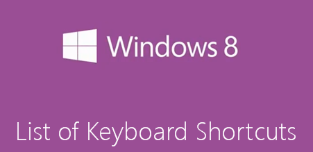 Full Keyboard Shortcut Keys of Windows 8 Pro, RT Final - Updated Keys