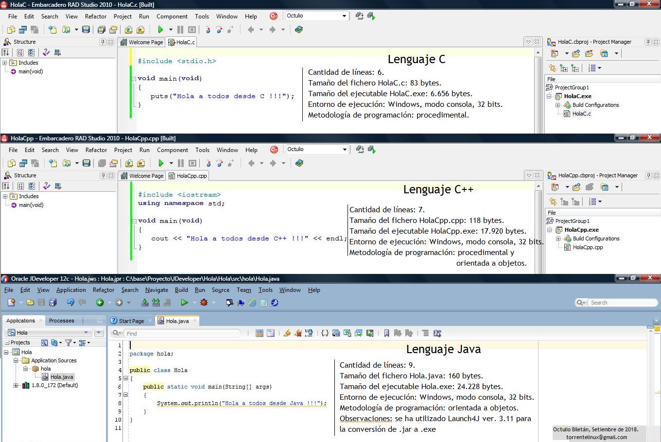 Base Torrente Linux/Windows.: Lenguajes de programación C, C++ y Java
