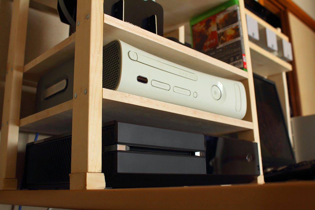 Xbox360とXboxOneのある部屋: Xbox One 設置前、設置準備後、設置後（DIY編）