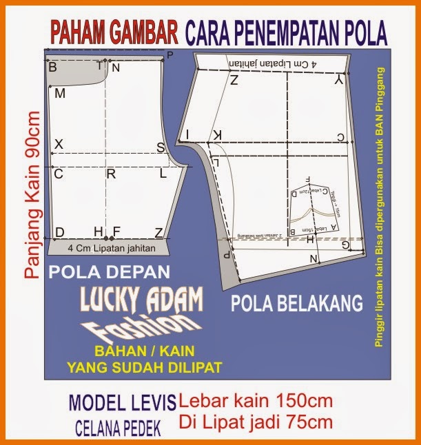 Tutotial Cara Membuat Pola celana Levis'By;Lucky Adam fashion | Lucky Adam Fashion Subang,Kursus ...