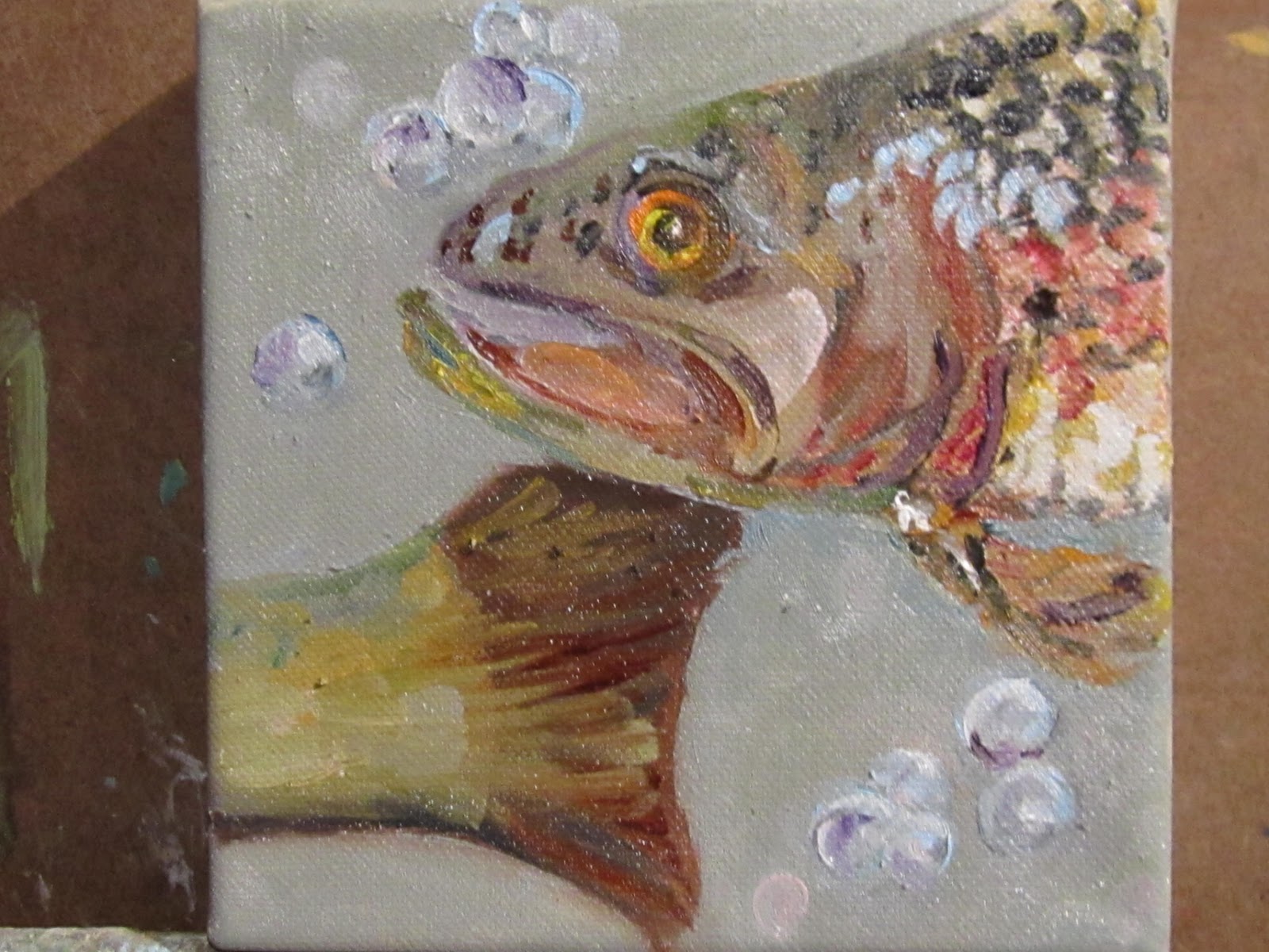 Painting of the Day, Daily Paintings by Delilah: Lake Trout fish art