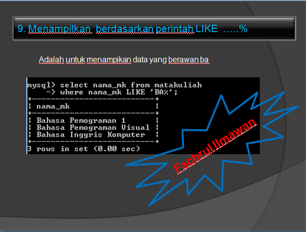 MySql : DataBase Akademik Dgn CMD