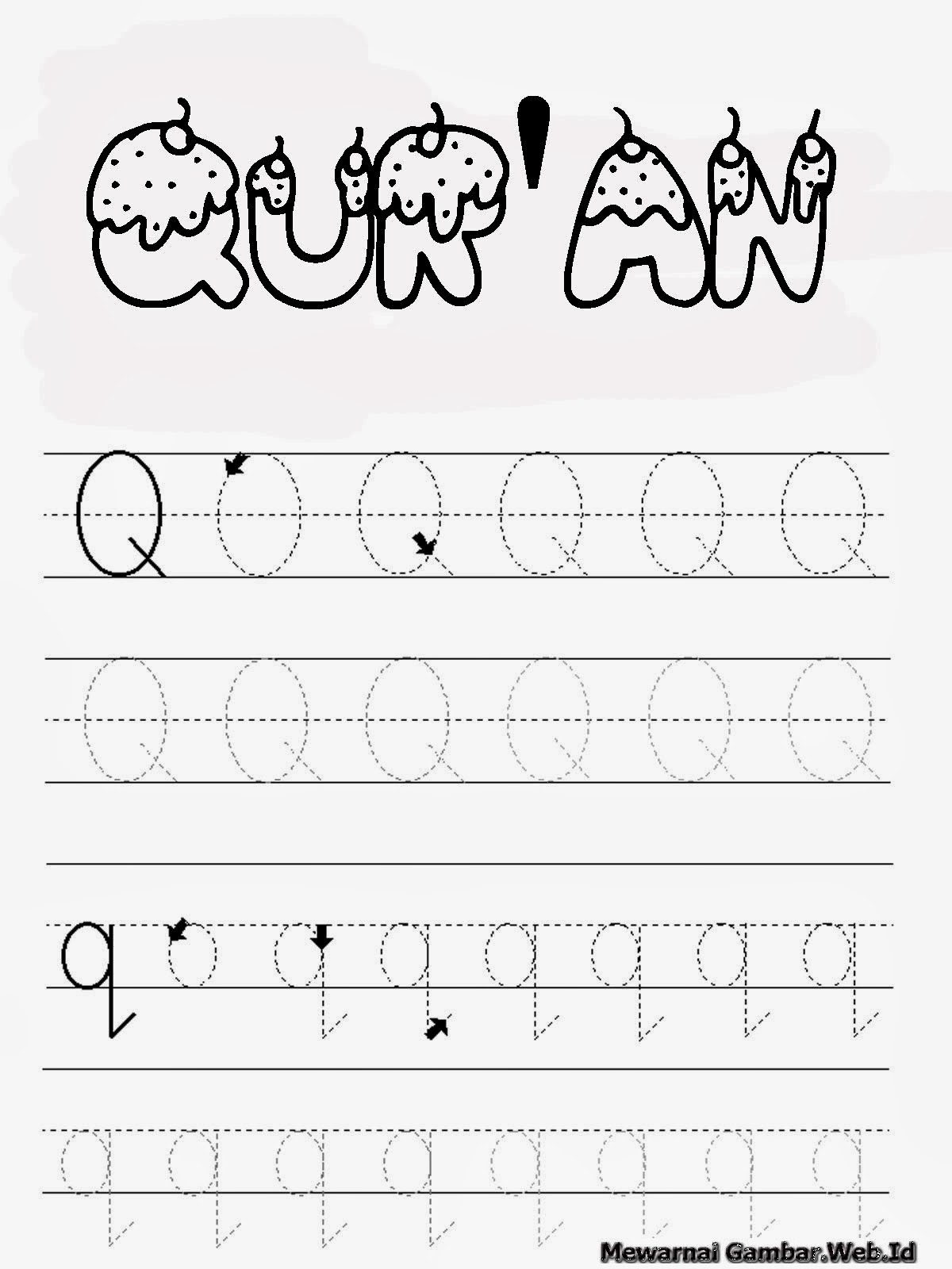 Belajar Menulis Menebalkan Huruf