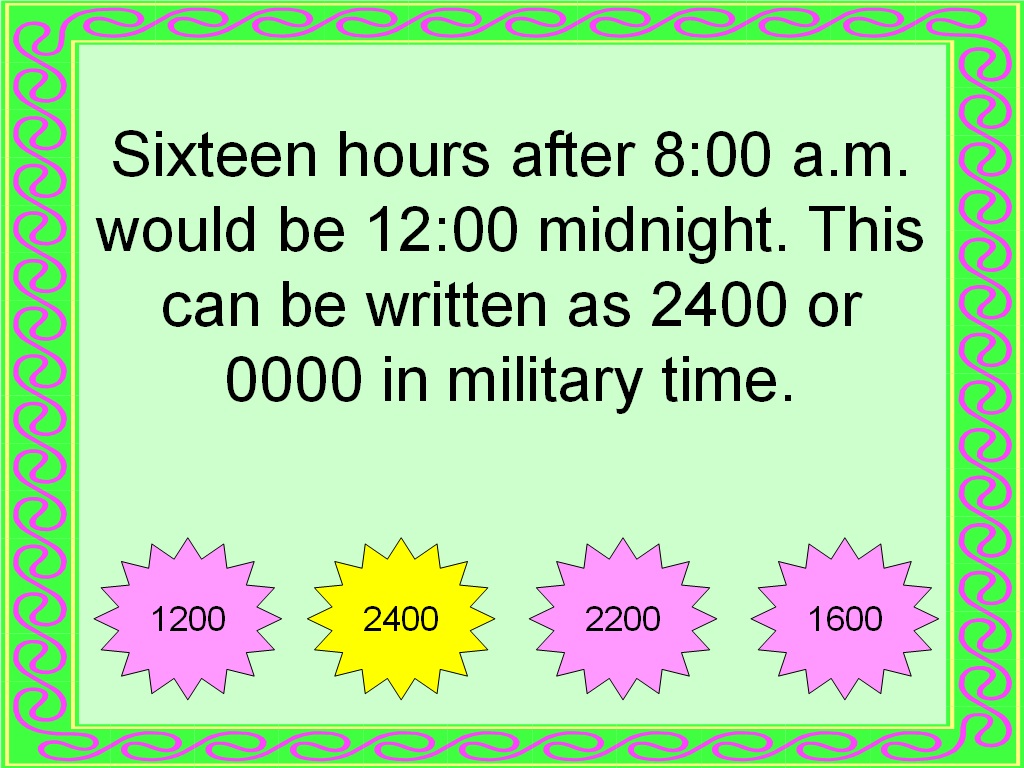 Student Survive 2 Thrive: Free Practice Test: Military Time and ...
