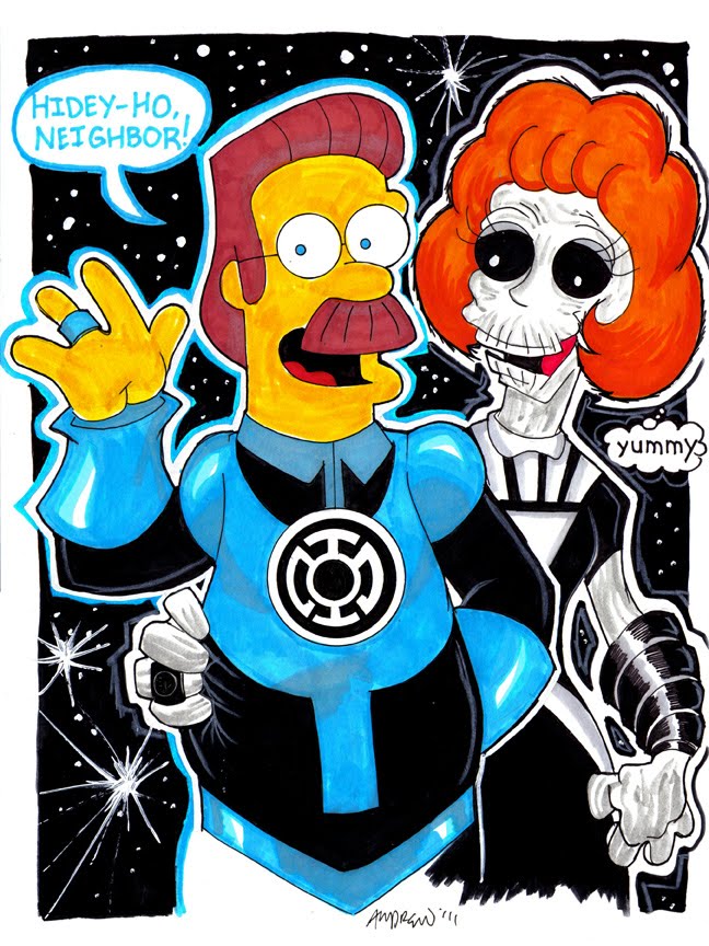 Misfit Corner Press: Blue Lantern Ned Flanders and Black Lantern Maude ...