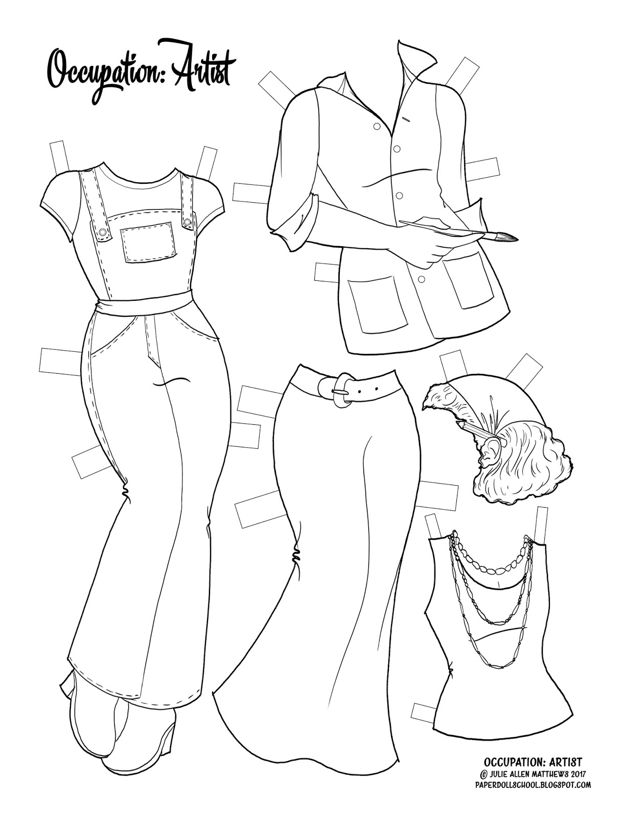 Paper Doll School: Paper Doll Collaboration 2017: Occupations