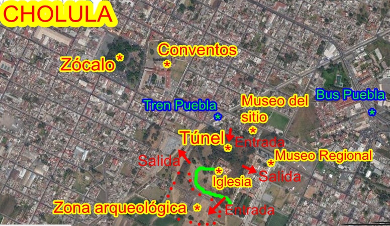 CHOLULA: PIRAMIDE-COLINA Y ANTROS.