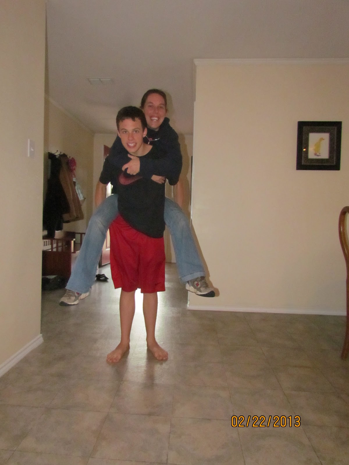 A Day in the Life of the McGurk Family: Piggy Back Ride:For the MOM?