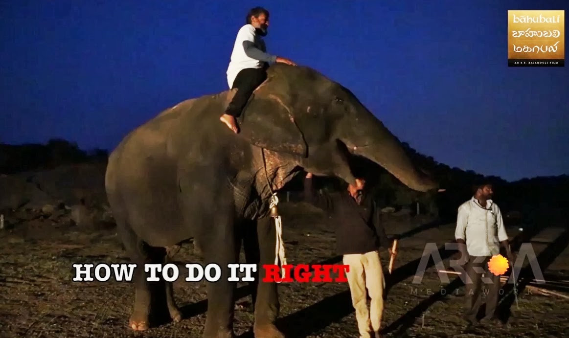 Raja Mouli Shows How to climb an elephant ? at bhaubali sets Watch ...