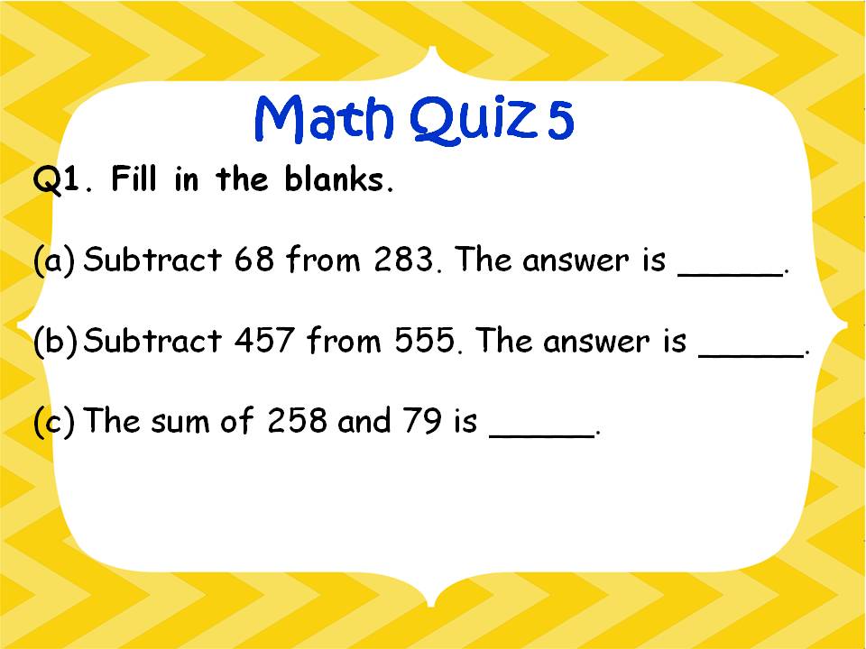 P2A Class Blog: Math Quiz 5
