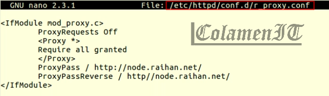 Mod Proxy Apache "Backend Server dan Forwarded Path" - Centos 7