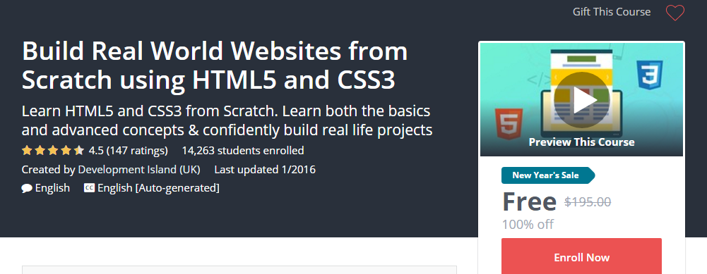 Build Real World Websites From Scratch Using Html5 And Css3 Udemy Coupon Course World Pc