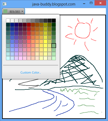 Java-Buddy: Free draw on Canvas, with ColorPicker