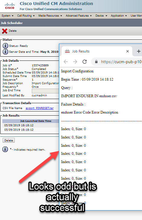 Web Maxtor: Cisco CUCM BAT User Must Change at Next Login PIN option