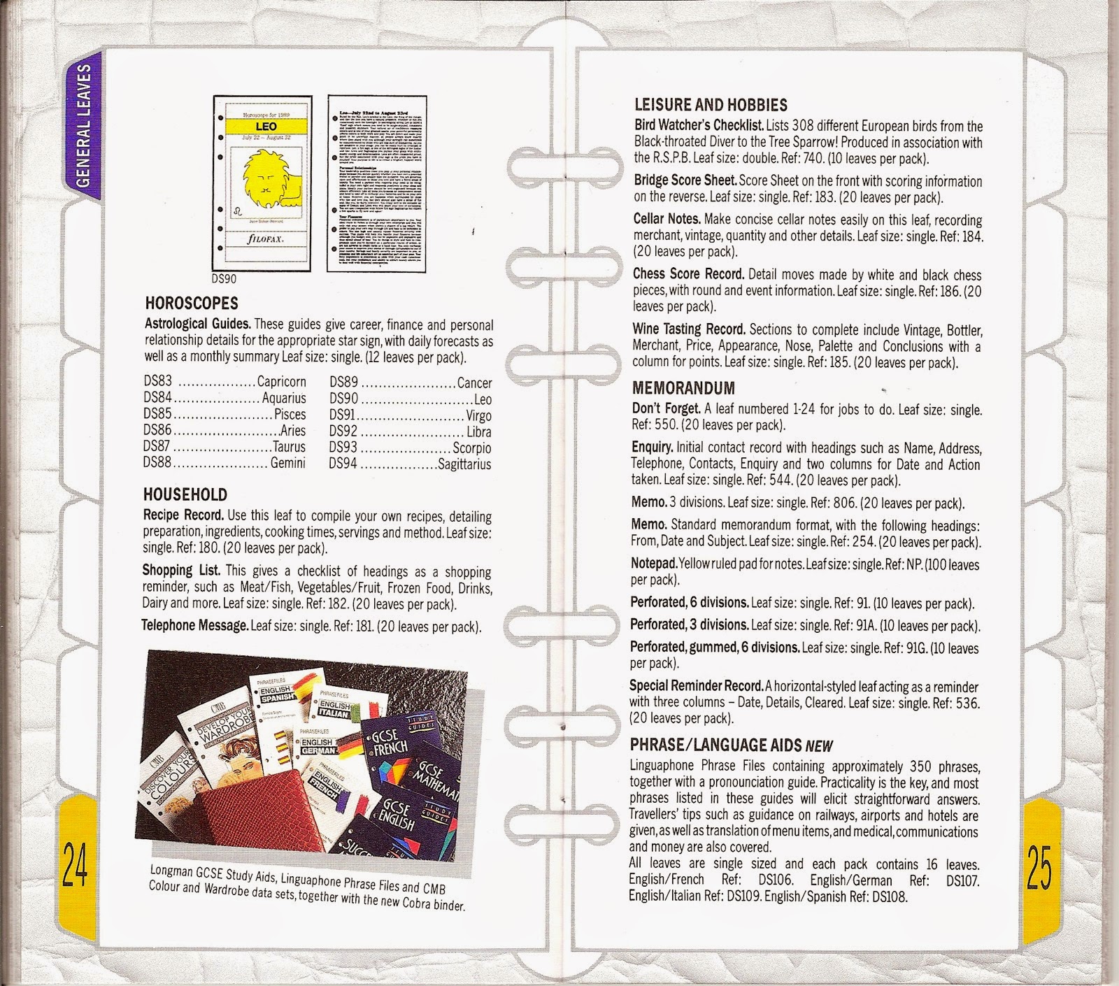 Philofaxy: Filofax Catalogue 1989