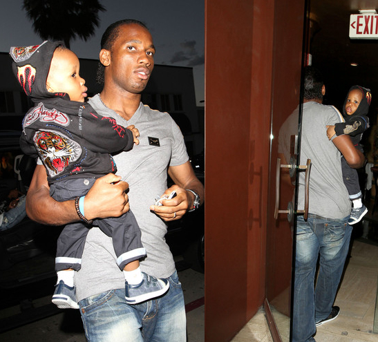 Football Stars: Didier Drogba With Wife Diakite Lalla & Kids