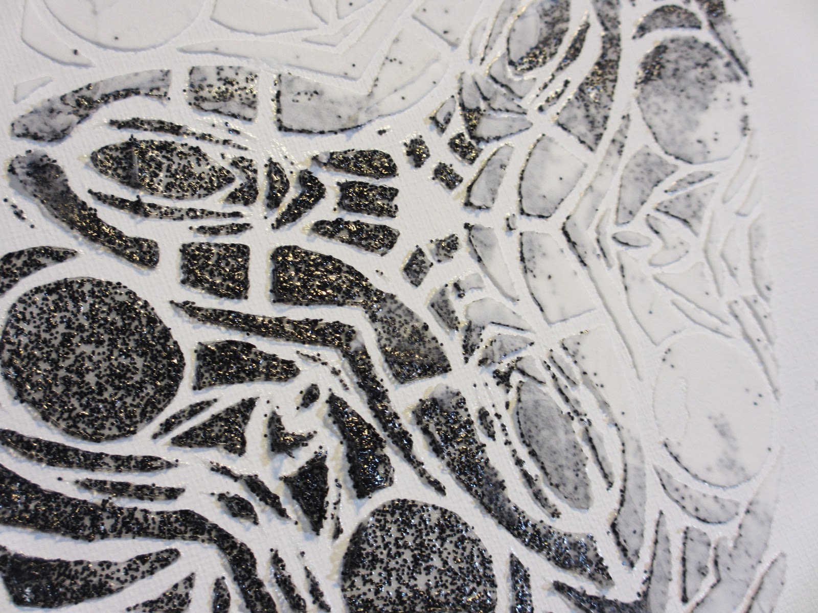 Art...: Black Lava and Modeling Paste with Stencils