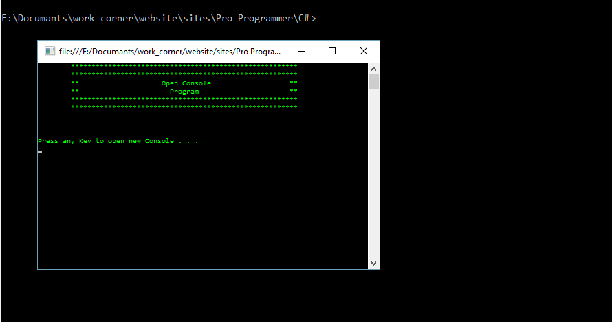C# Program to Open Command Prompt Mode with Code - PProgramming