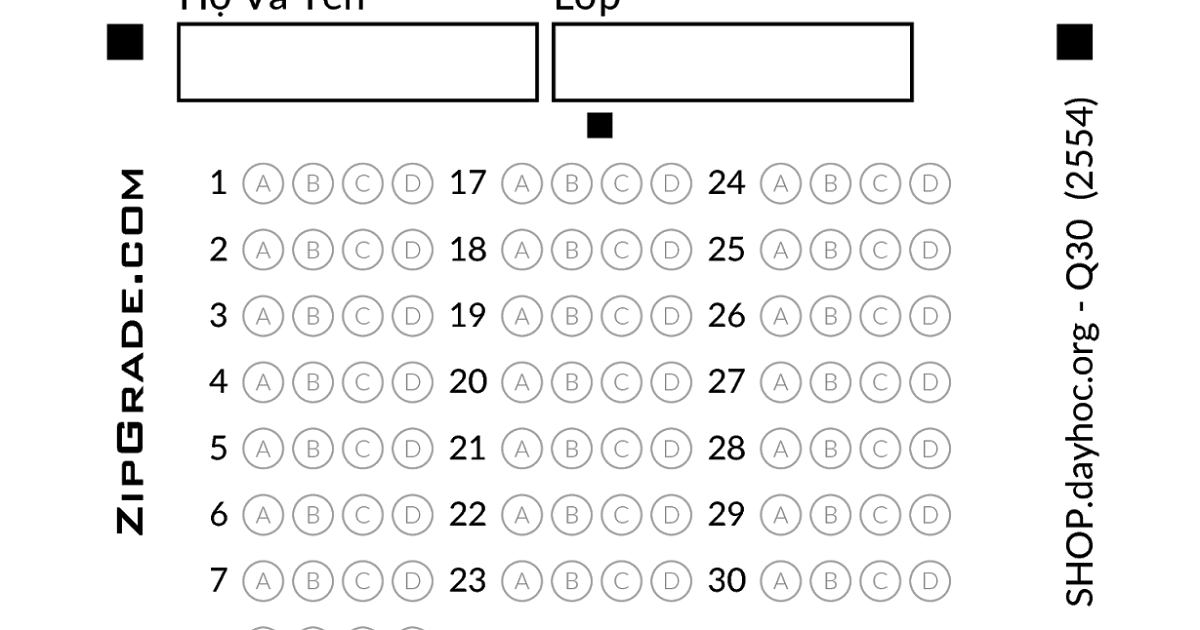 Hướng dẫn cách thiết kế phiếu trả lời trắc nghiệm trong ZipGrade ...
