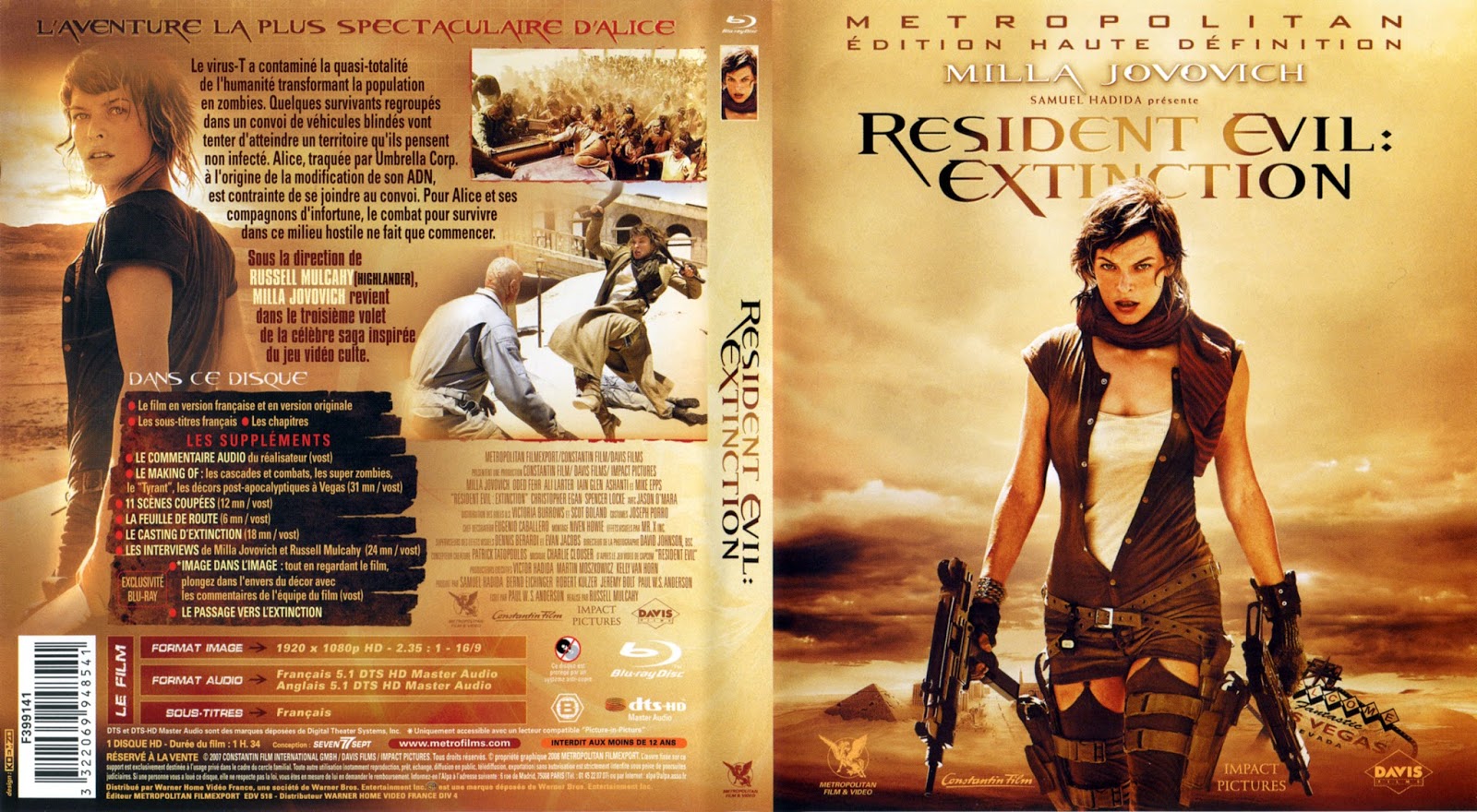 BLU-RAY JAQUETTES BLU-RAY: Resident Evil : Extinction