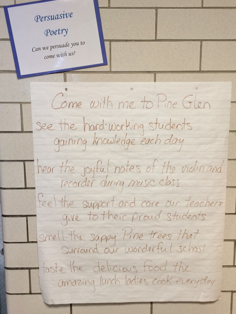 Pine Glen Elementary School Principal's Blog: Persuasive Poetry