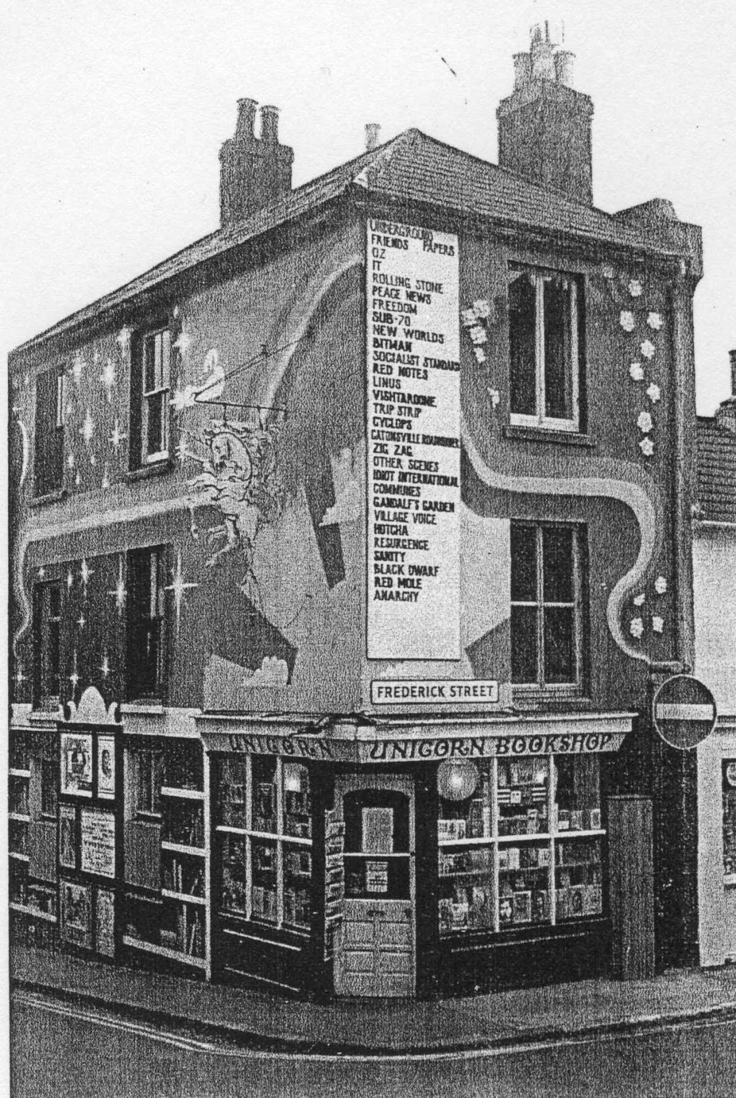 The Generalist: BILL BUTLER IN BRIGHTON: UNICORN BOOKSHOP MURAL REPAINTED