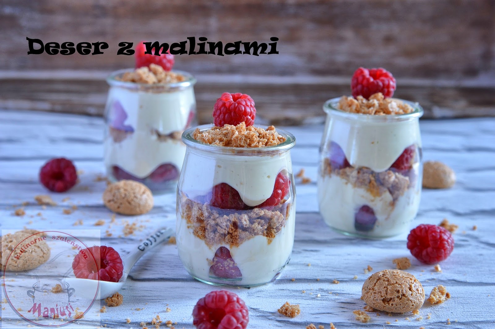 Szybki deser z malinami
