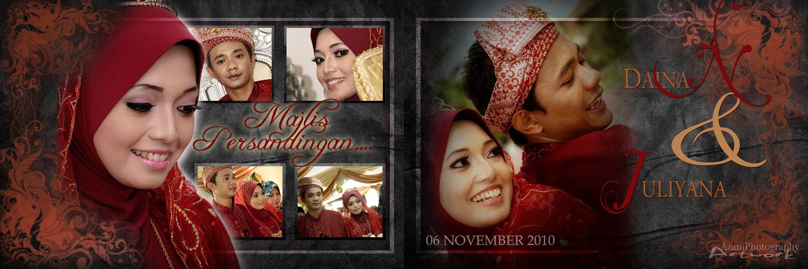 Fotografi Perkahwinan Dan Andaman Pengantin: Contoh Custom Album Layout