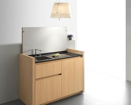Compact Hyper-Equipped Kitchen for Small Studio Apartments ~ Interior ...