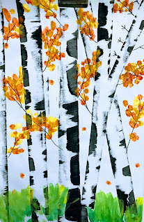 Elements of the Art Room: 4th Grade Fall or Winter Birch Trees