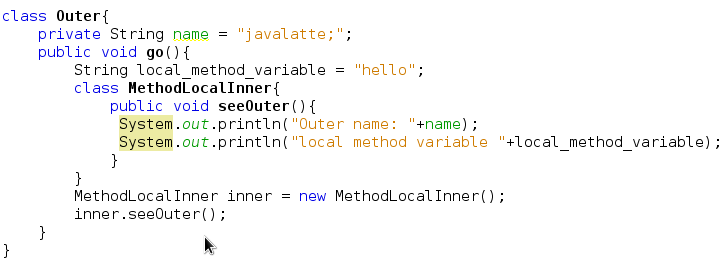 Java-Latte: Flavors of Nested Classes in Java 8