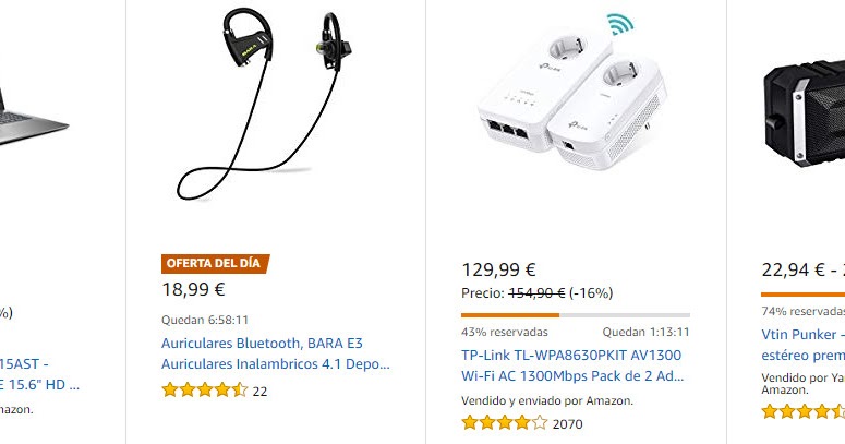 Dos "Ofertas del Día", cinco "Ofertas Flash" y dos "Ofertas Destacadas ...