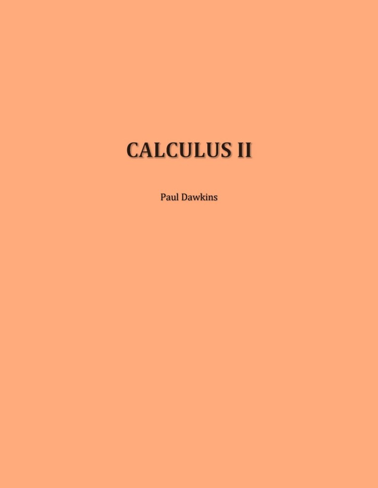 Calculus II – Paul Dawkins [Complete] | Free Libros
