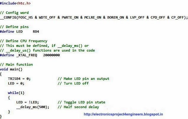 Electronics Projects: PIC16F628A LED blinking code + Proteus simulation Electronics Projects: PIC16F628A LED blinking code + Proteus simulation