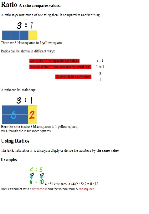 education: RATIO (CLASS 6)