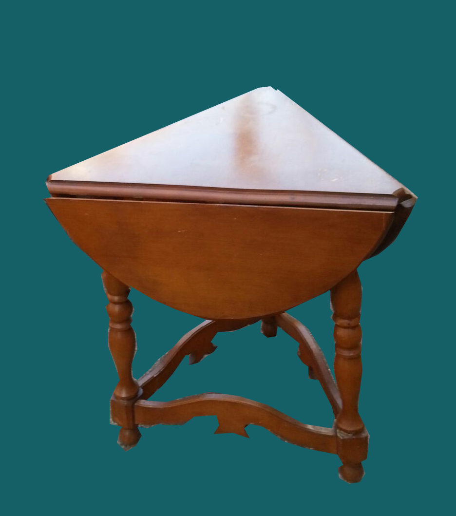 Uhuru Furniture & Collectibles: Triangular Drop-Leaf Occasional Table- SOLD
