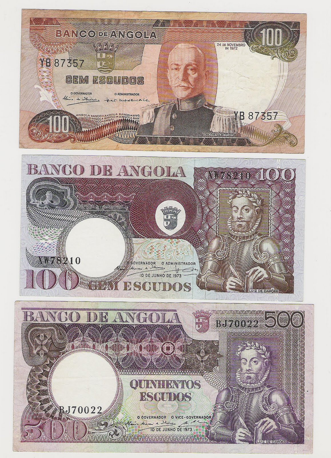 World Banknotes: a nice set of angola notes