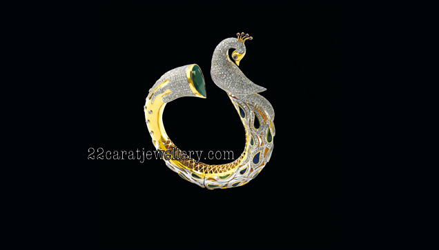 Diamond Peacock Pendants and Bangles (Designer Jewelry) - Jewellery Designs