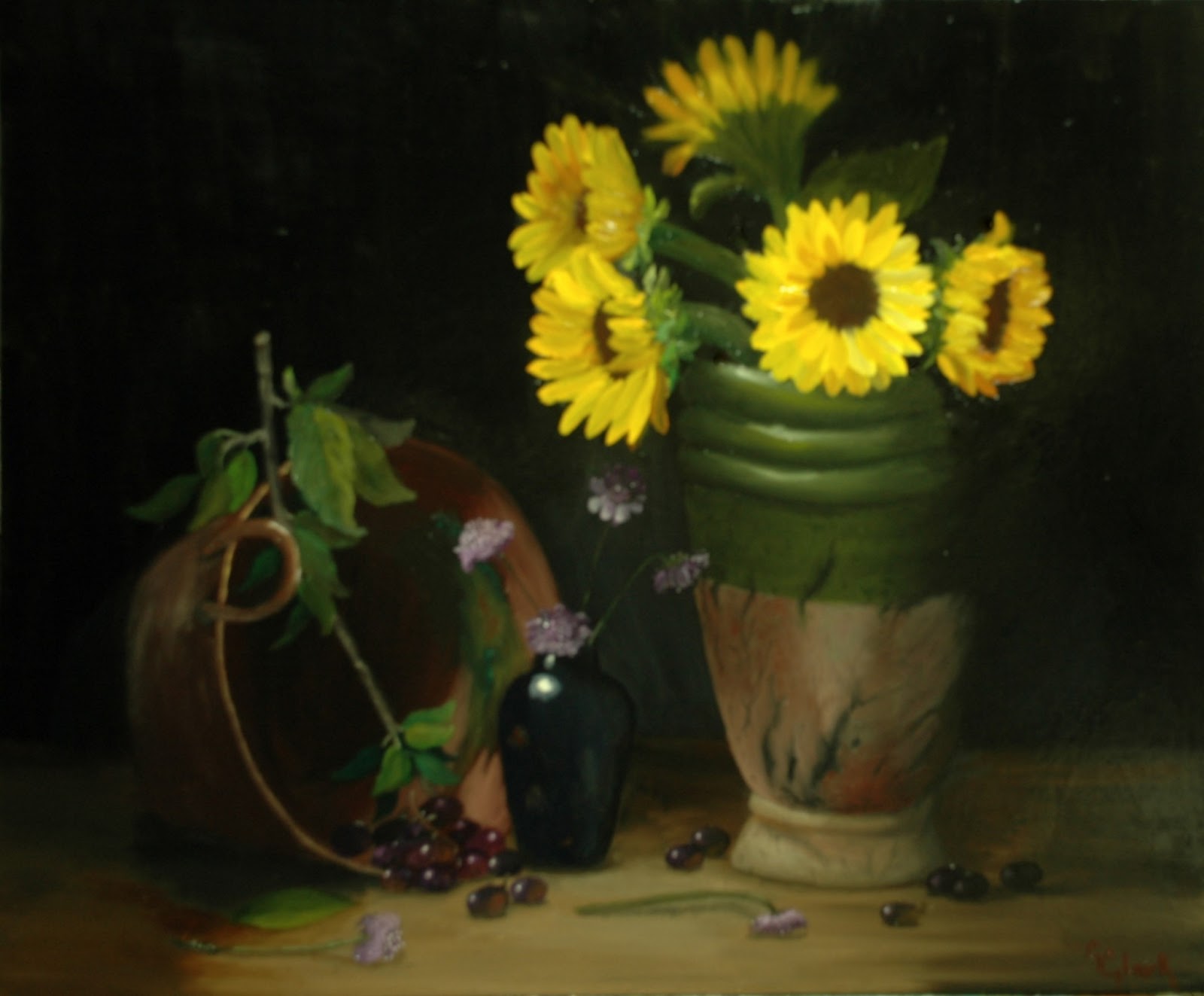 Catherine Clark fine art: Sunflowers & Copper