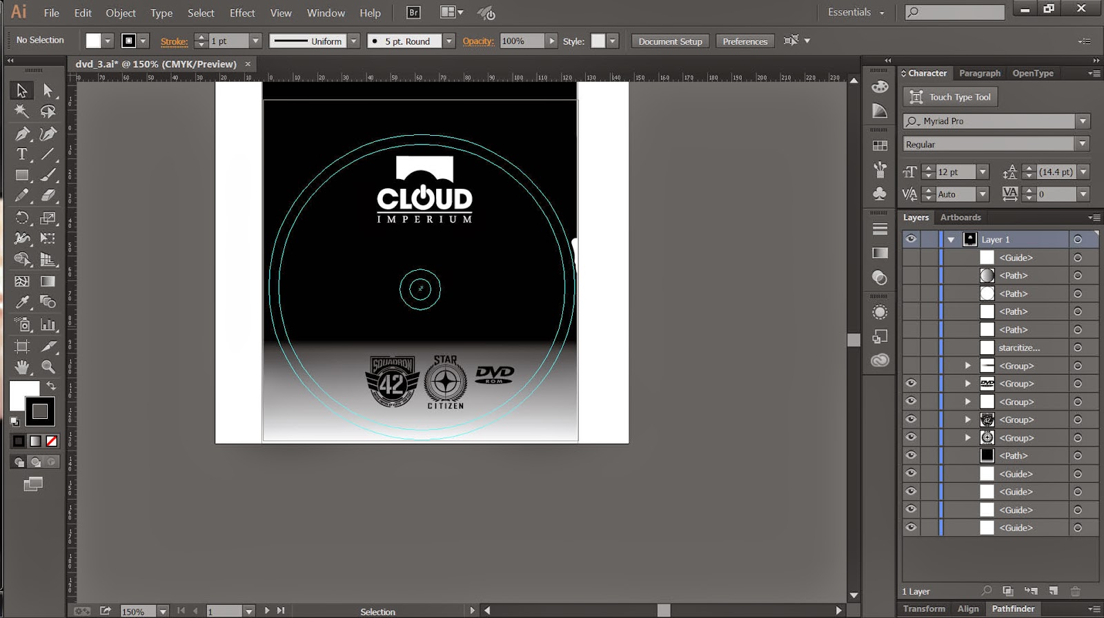 digtal imaging software project: Adobe illustrator DVD Lable.