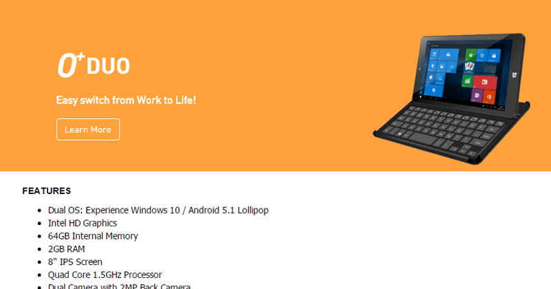 O+ DUO Revealed! An 8 Inch Dual Boot Tab Priced At 6,995 Pesos!