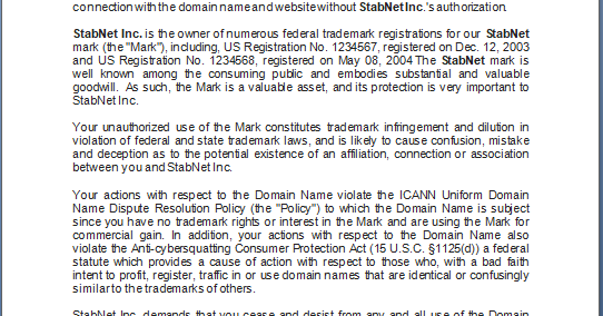 Legal Notice Format for Trademark & Brand Infringement