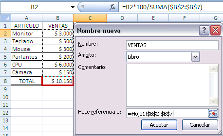 FUNCIONES DE EXCEL: NOMBRES DE RANGO EN EXCEL