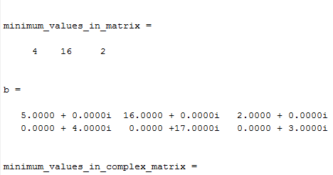 How to find minimum values or entity in matrix/row vector and column ...
