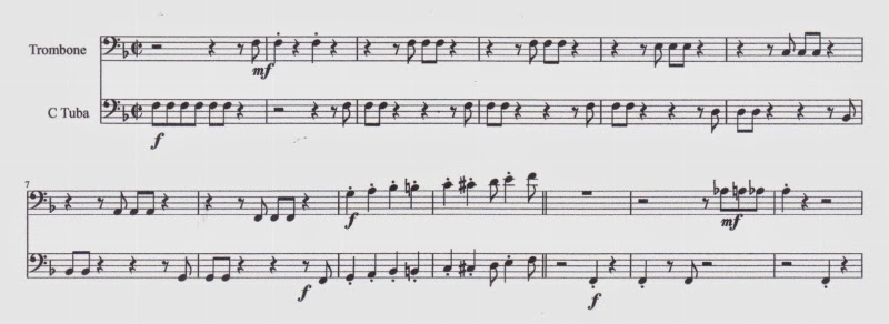 トロンボーンとテューバのオクターブユニゾン Trombone Tuba octave unison and perfect unison in ...