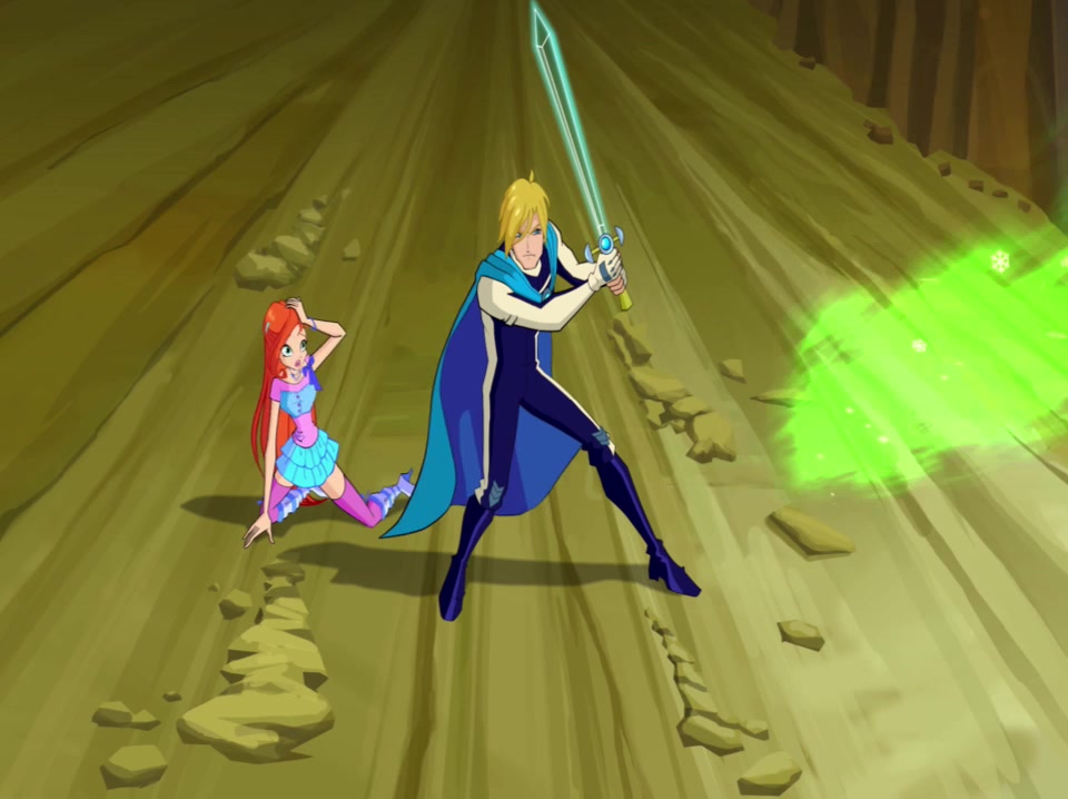 Imágenes de Sky defendiendo a Bloom de las Trix - Winx Club All