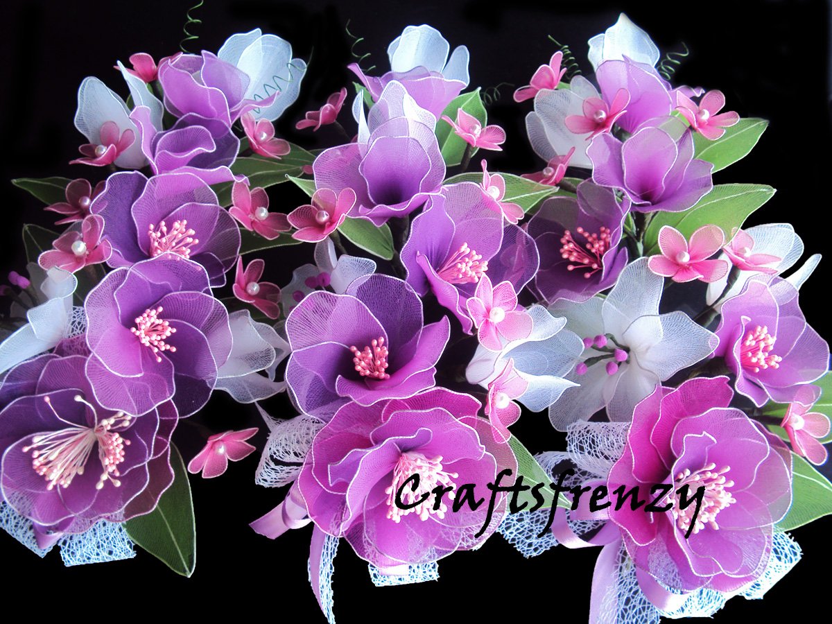 Craftsfrenzy: ~Bunga dulang purple/pink/white~